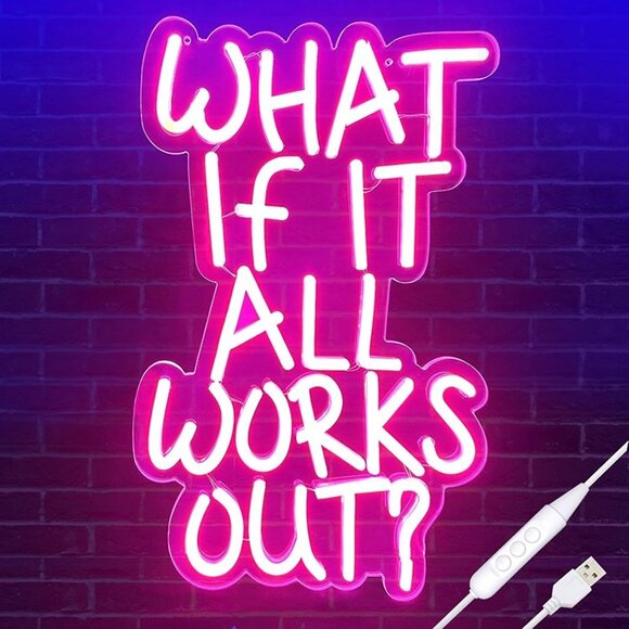 Wall Decor | New What If It All Works Out Neon Signs For Wall Decor ...